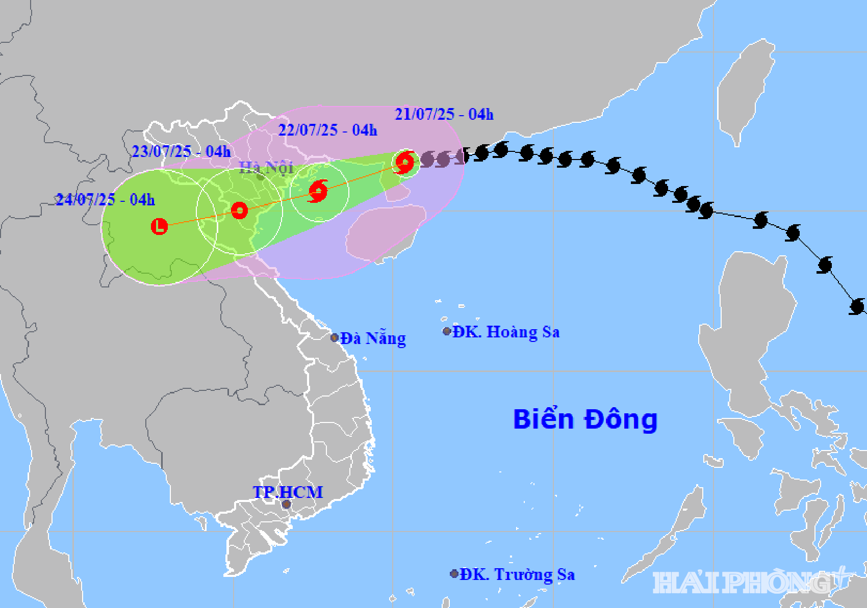 7 giờ sáng nay, bão số 3 mạnh cấp 9, giật cấp 11, cách Hải Phòng khoảng ...